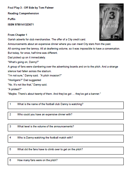 Reading for Pleasure Quizzes | Tom Palmer